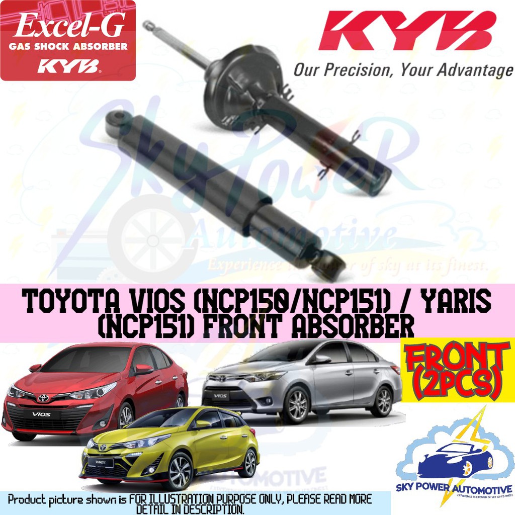 TOYOTA VIOS (NCP150/NCP151) / YARIS (NCP151) KAYABA (KYB) EXCEL-G GAS SHOCK ABSORBER (FRONT 2PCS ...