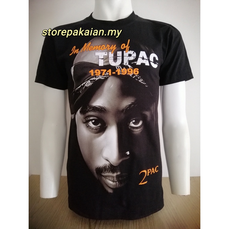 ( READY STOCK ) 2PAC In Memory Of TUPAC 100% Cotton Rock Band T-Shirt,Baju Band | Shopee Malaysia