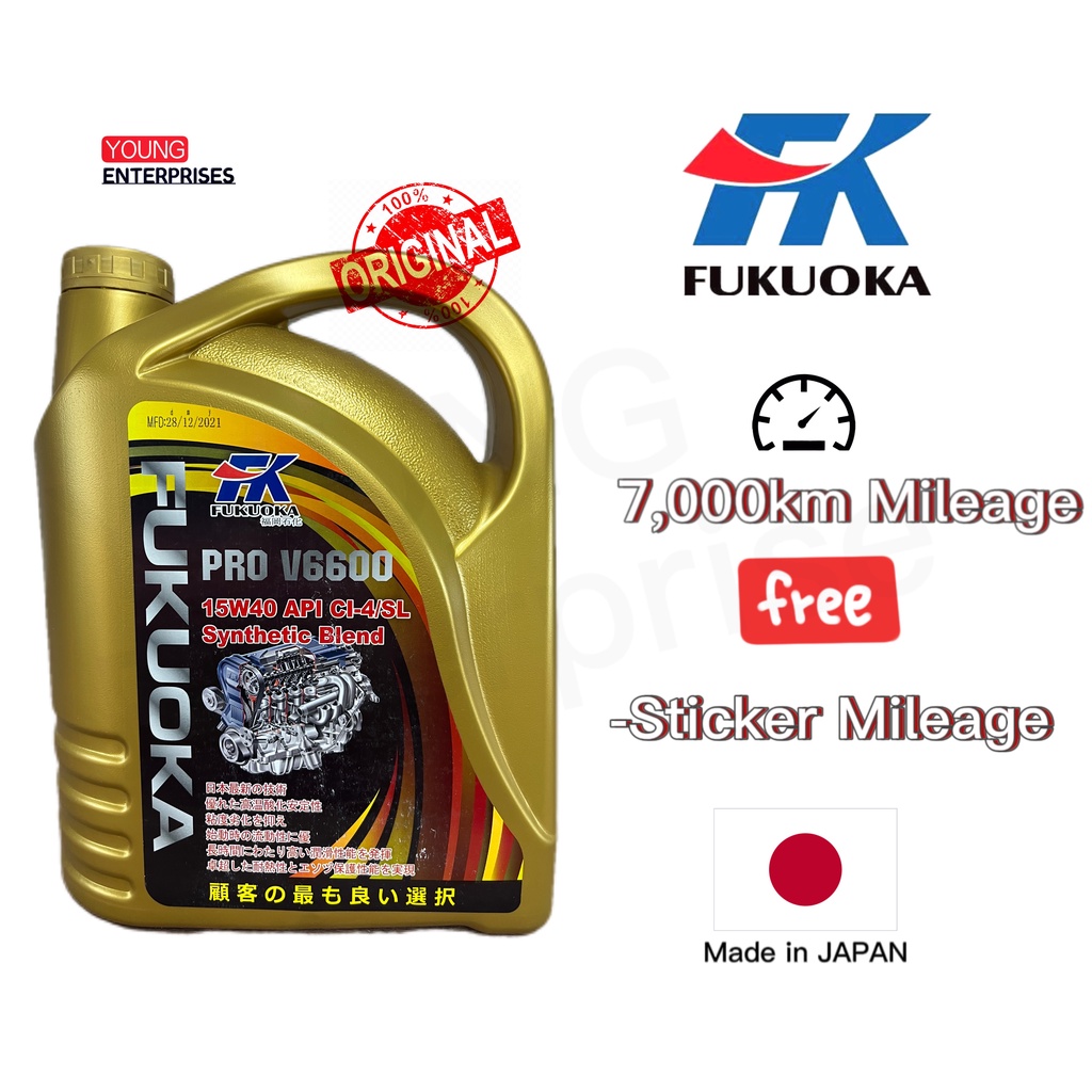 FK FUKUOKA ENGINE OIL PRO V6600 15W-40 API CI-4/SL SYNTHETIC BLEND ...