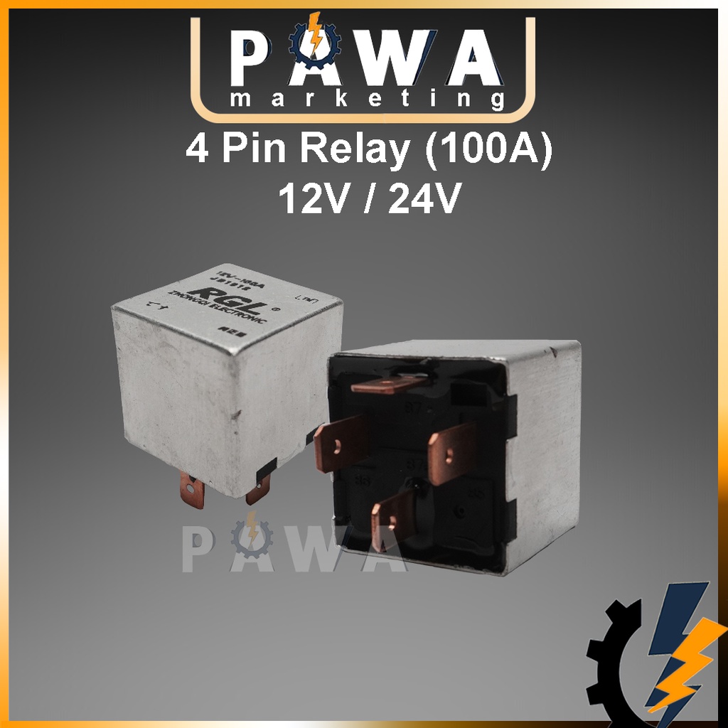 Pawa 4 Pin 12V 24V Universal Relay 100A Modify Horn Lamp Led Light Bar ...