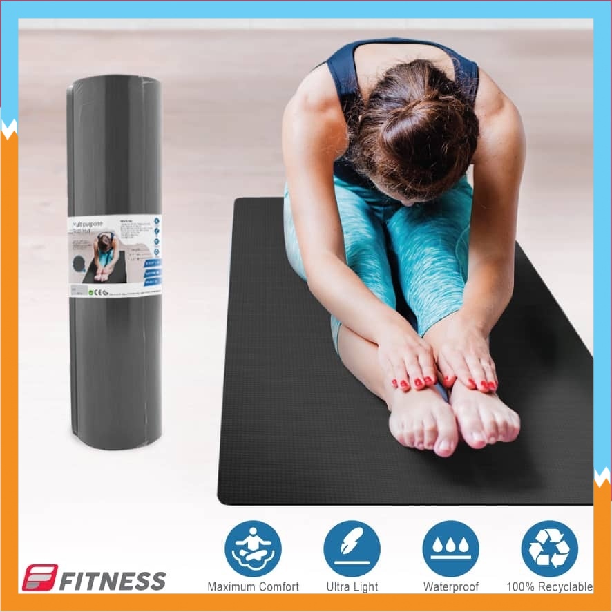 5mm Thick Exercise Yoga Mat | Multipurpose | Waterproof | Fitness ...