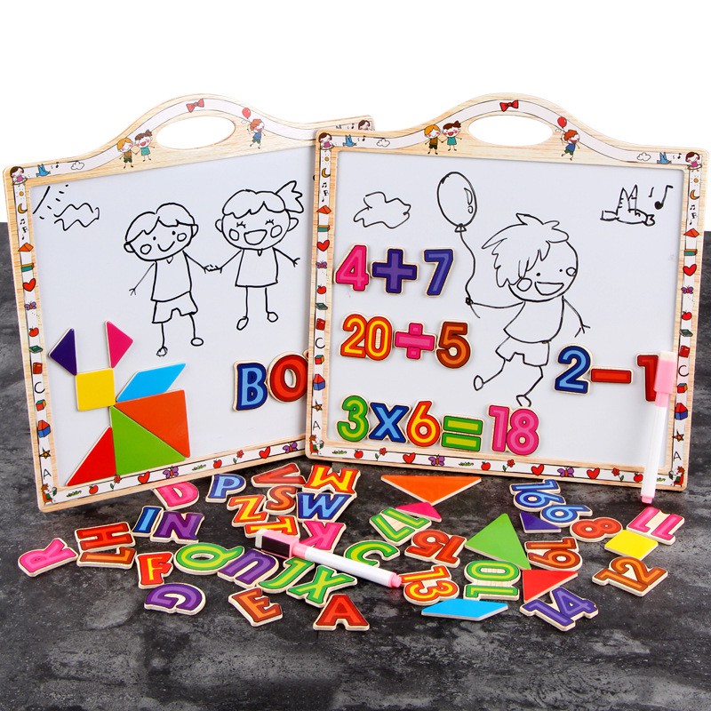 Smart wooden number and letter board set for children to learn and play ...