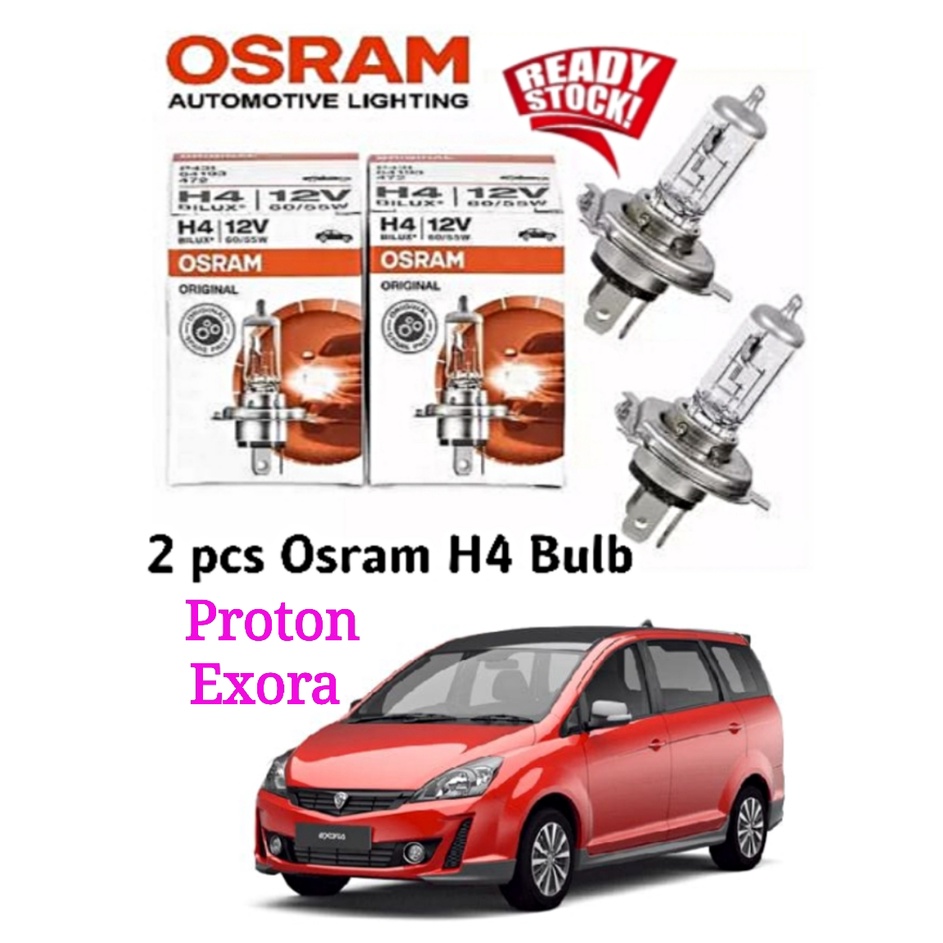 2 Pcs x Mentol Lampu Osram Halogen Bosch Headlamp Yellowish Bulb H4 12v ...