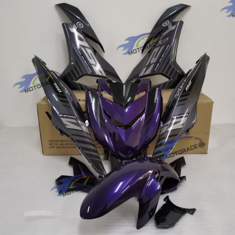 VELOZI RACING FULL BODY COVER SET PURPLE / GREY 2015 WITH STICKER Y15ZR V1 & V2 YAMAHA | Shopee ...
