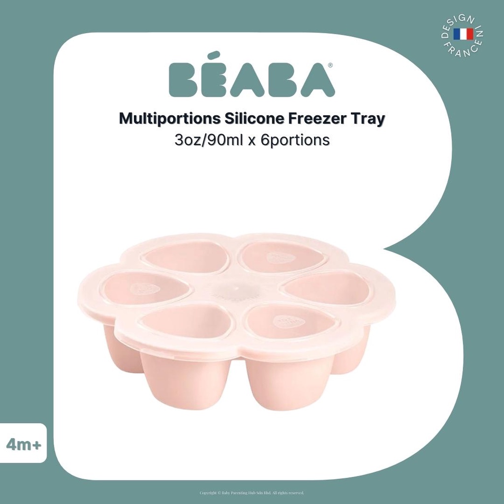 Beaba Multiportions 3oz/90ml x 6portions Silicone Food Freezer Tray ...