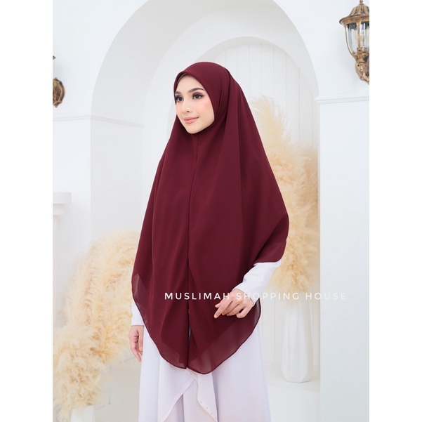 Tudung KHIMAR LABUH BERZIP bidang 60 Cutting Slim Bawal Sarung Labuh ...