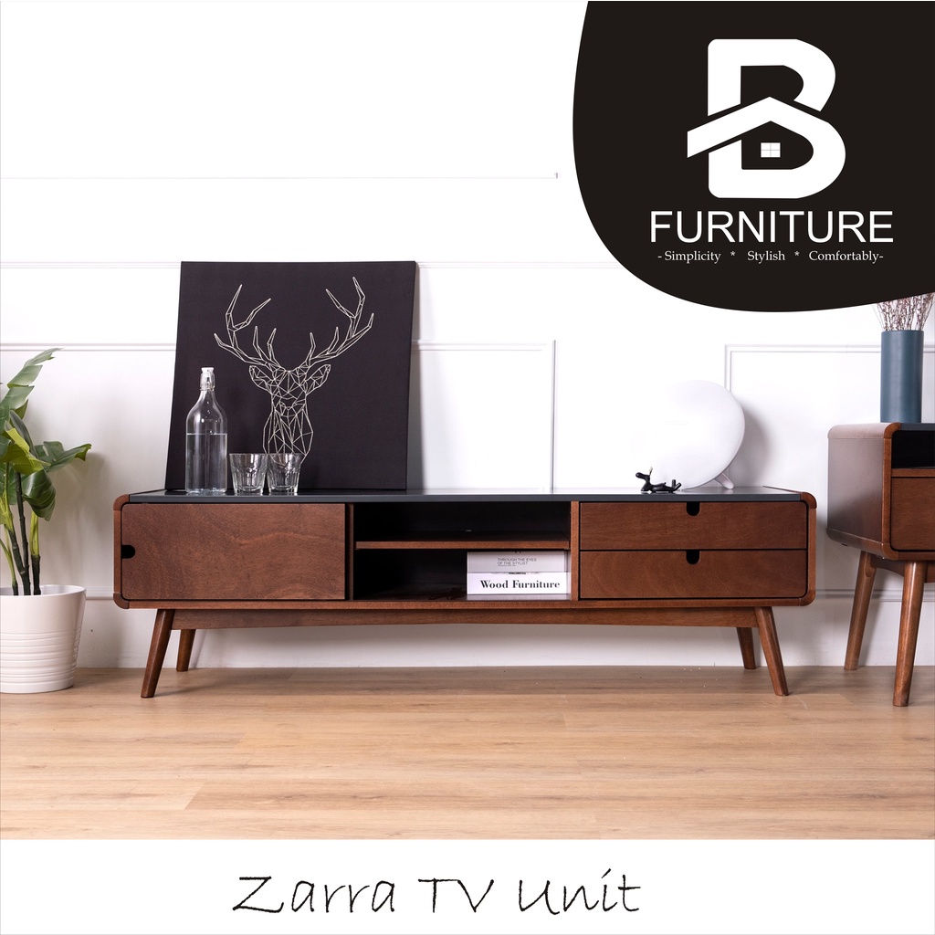 5FT Solid TV Cabinet/ Solid Wood/ Kayu kabinet/ Moda | Shopee Malaysia