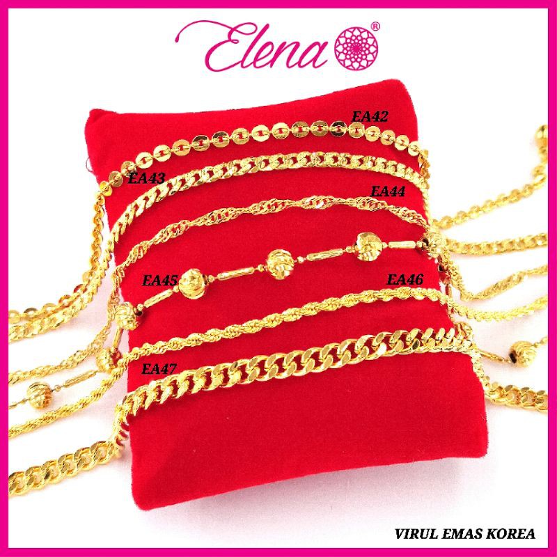 Elena Emas Korea Emas Sadur Gelang Kaki Dewasa Sawi/Pintal/Gila/Sauh ( EA42 )( EA43 )( EA44 ...