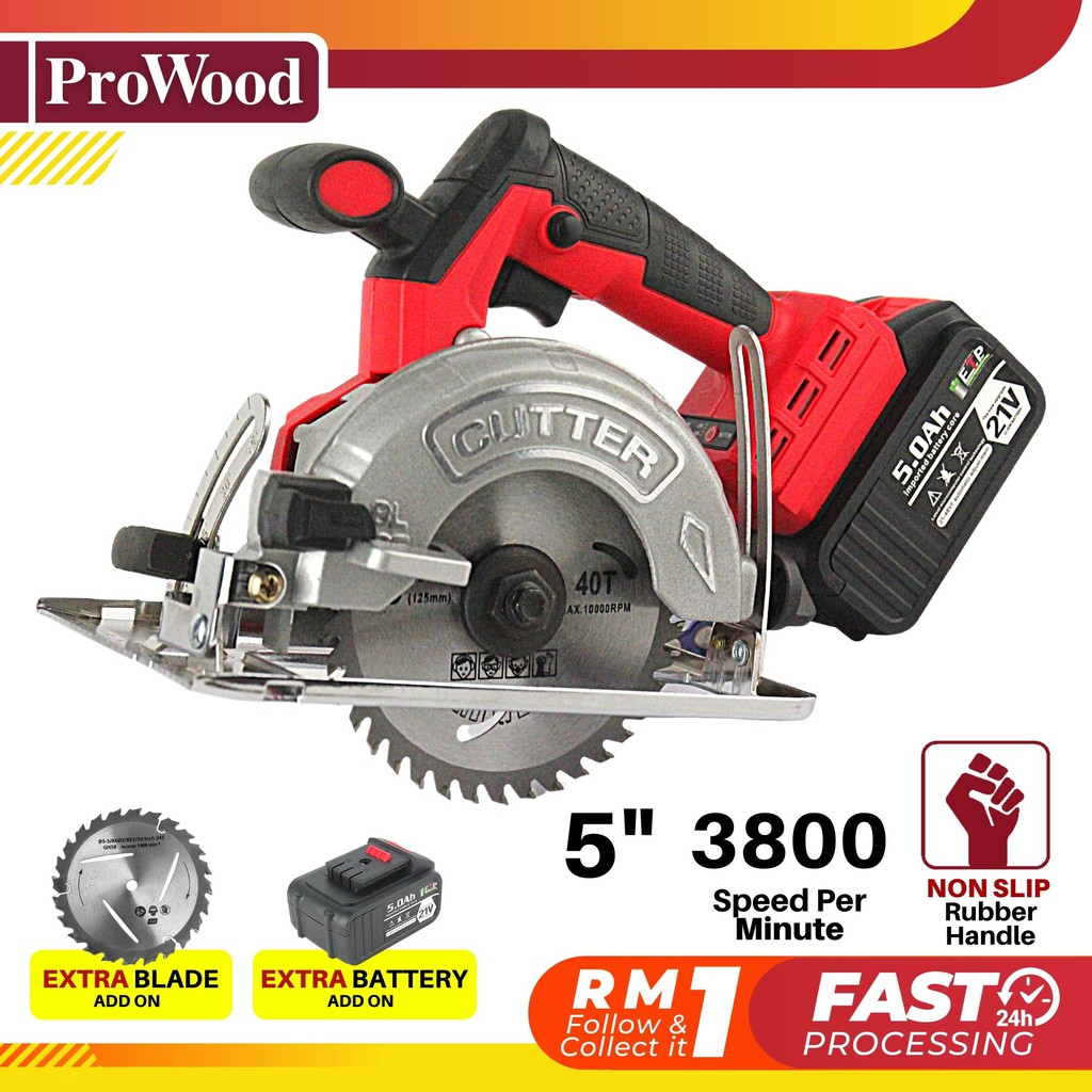 CS07 Cordless Circular Saw 5" Inch ( 136mm ) 5.0Ah Li-Ion Battery ...