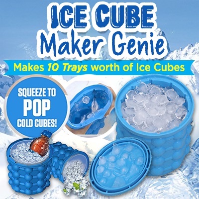 🌹READY STOCK🌹 Ice Cube Maker Genie Silicone Rubber Molds Tray Frozen ...