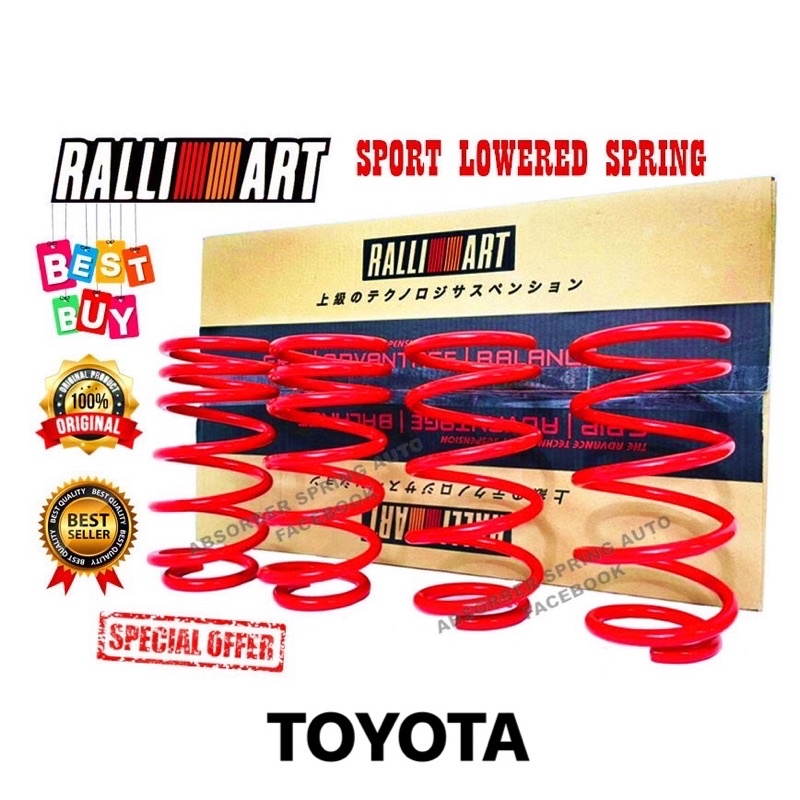 RALLIART TOYOTA SPORT LOWER SPRING SET FOR VIOS ALTIS AVANZA CAMRY WISH ...