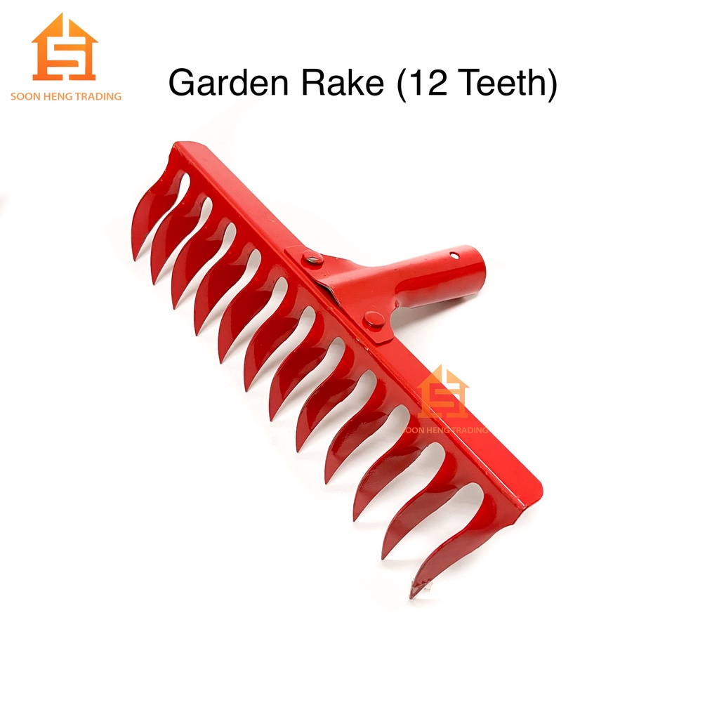 [12T Thick] Garden Rake/ Steel Rake/ Pencakar Rumput Besi/ Cakar Rumput ...