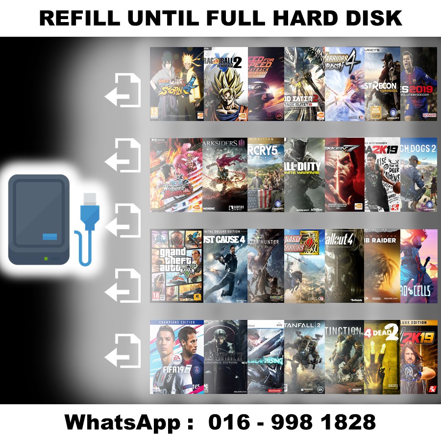 Offline PC Games Refill until Full 500GB 1TB 2TB 4TB 5TB Internal ...