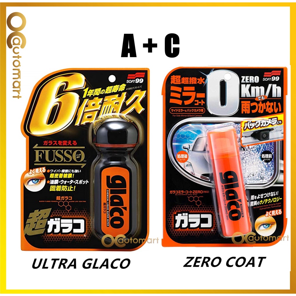 (Free Gift) Soft 99 Ultra Glaco Side Mirror Zero Coat Glass Stain Refresh Water Repellent Soft99 ...