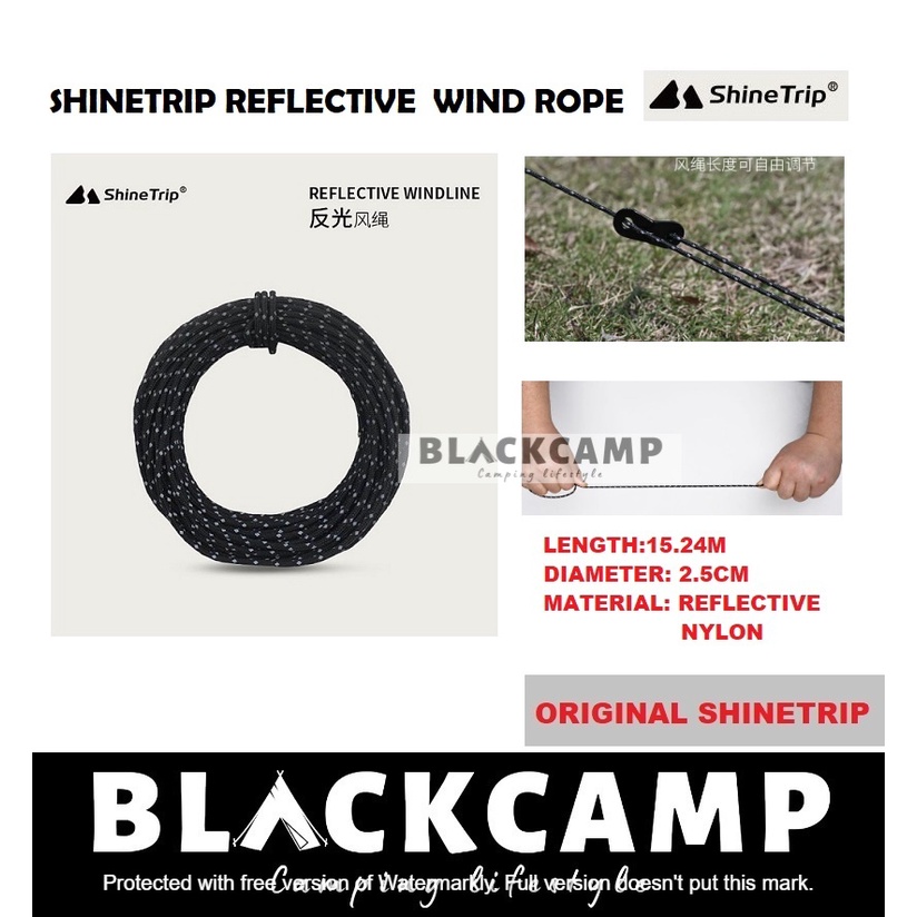 ShineTrip Reflective Wind Rope 15M Nylon Rope Cord Adjuster | Shopee ...