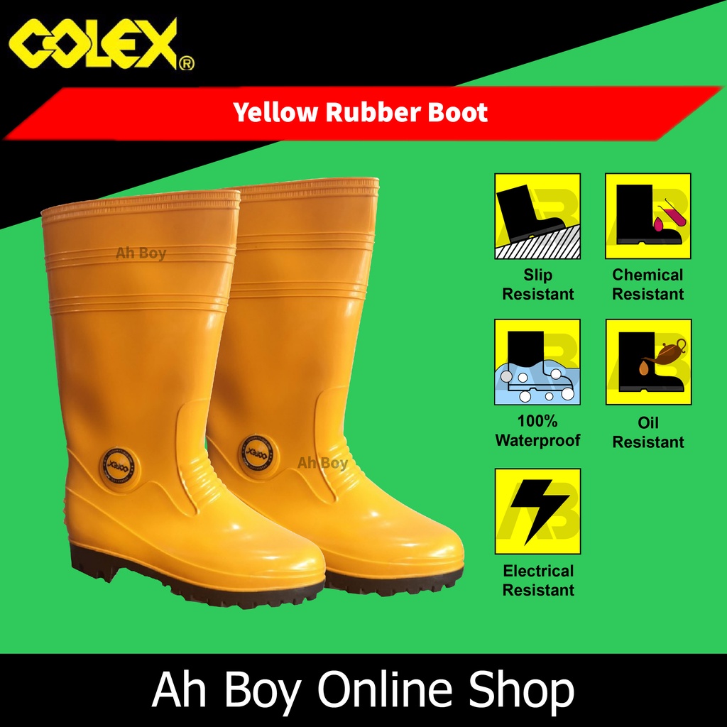 COLEX Yellow Rubber Boot ( PVC Kasut Boot Getah Kuning ) / KORAKOH 7000 ...