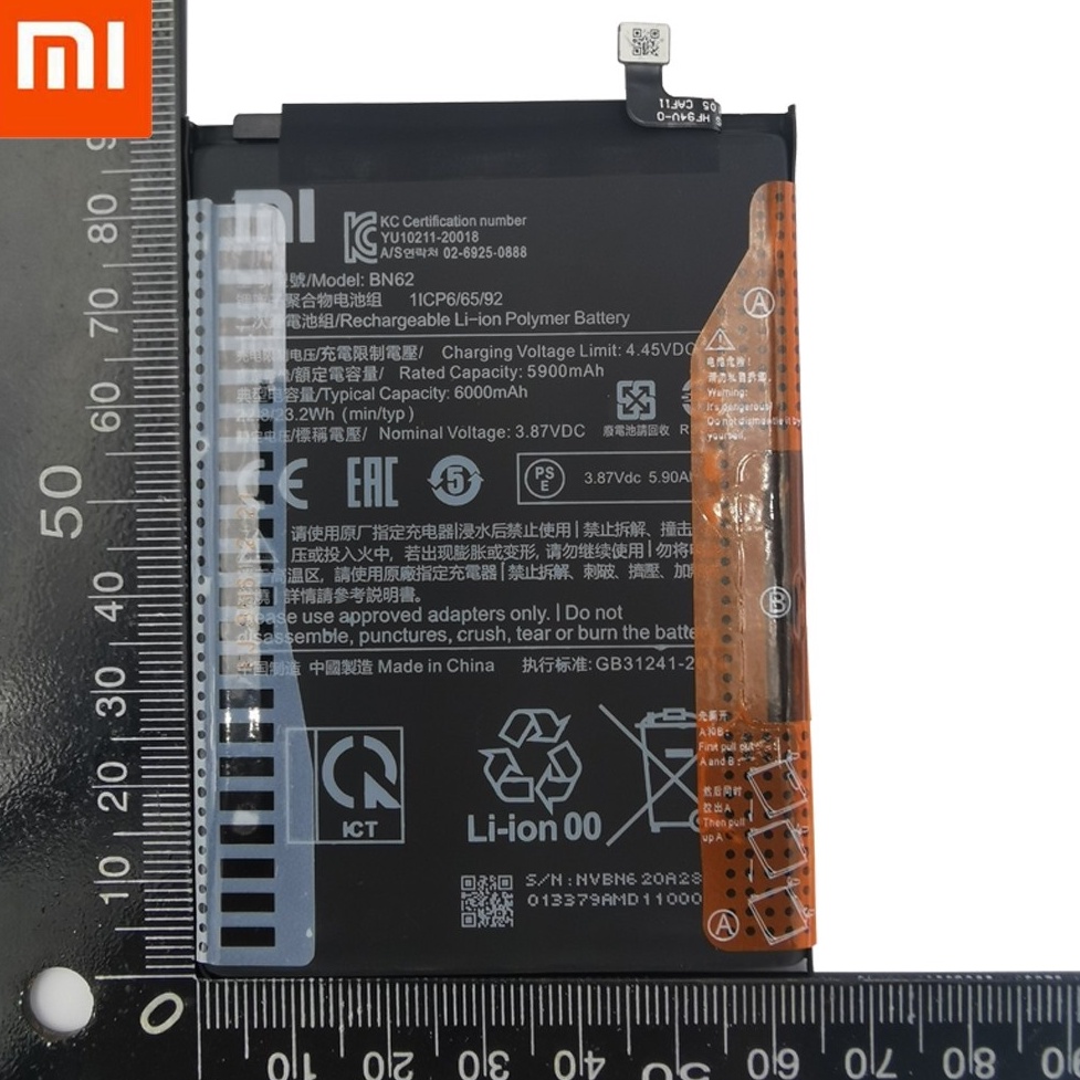 6000mAh Battery BN62 For REDMI 9T POCO M3 M2010J19SG M2010J19CG BN-62 ...
