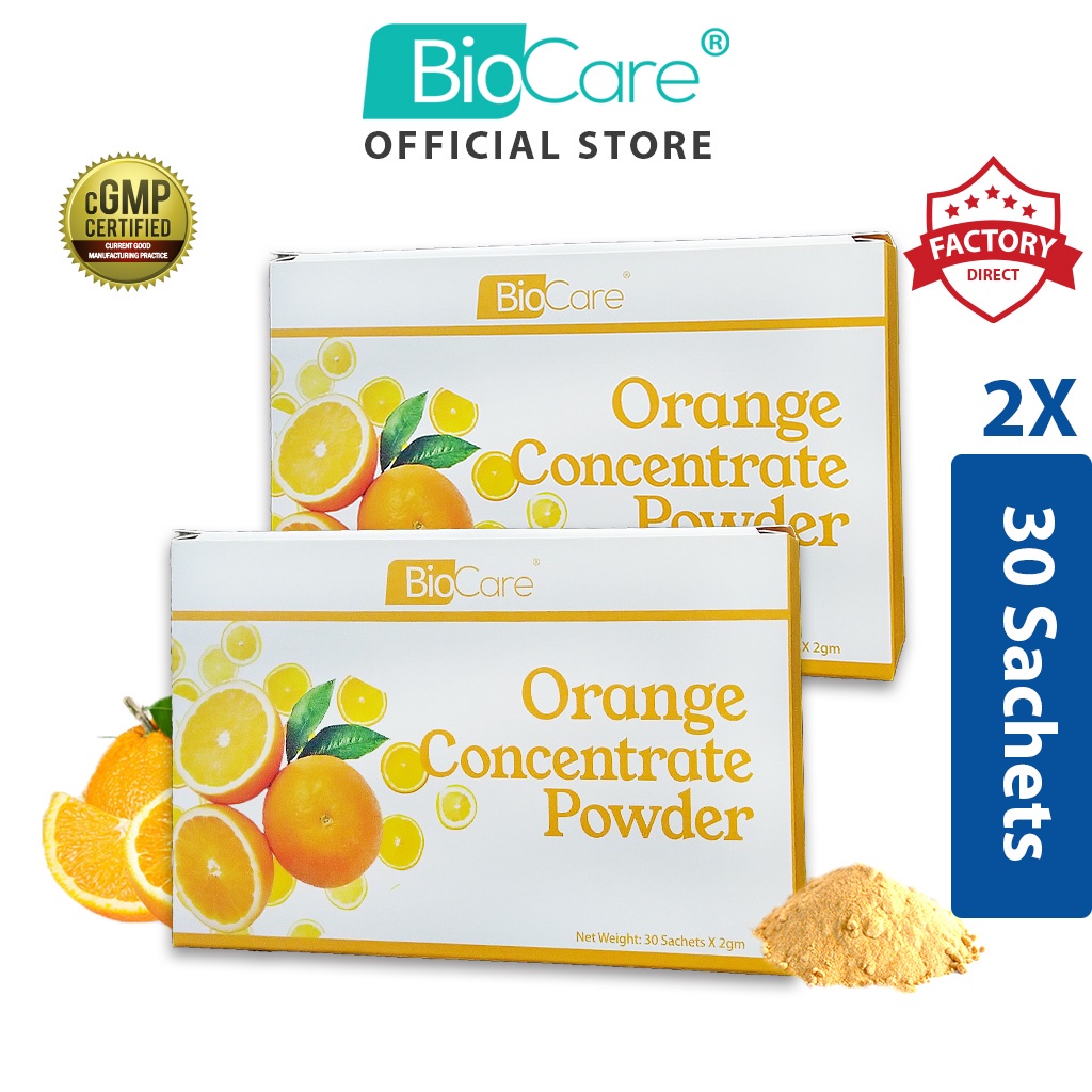 Biocare Orange Concentrate Powder (2 x 30's x 2g) (Vitamin C) | Shopee ...