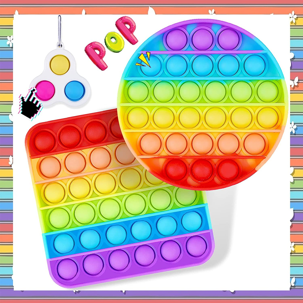 Pop It Fidget Toy Sensory Among in Us Pack Popper Keychain Set Popet ...