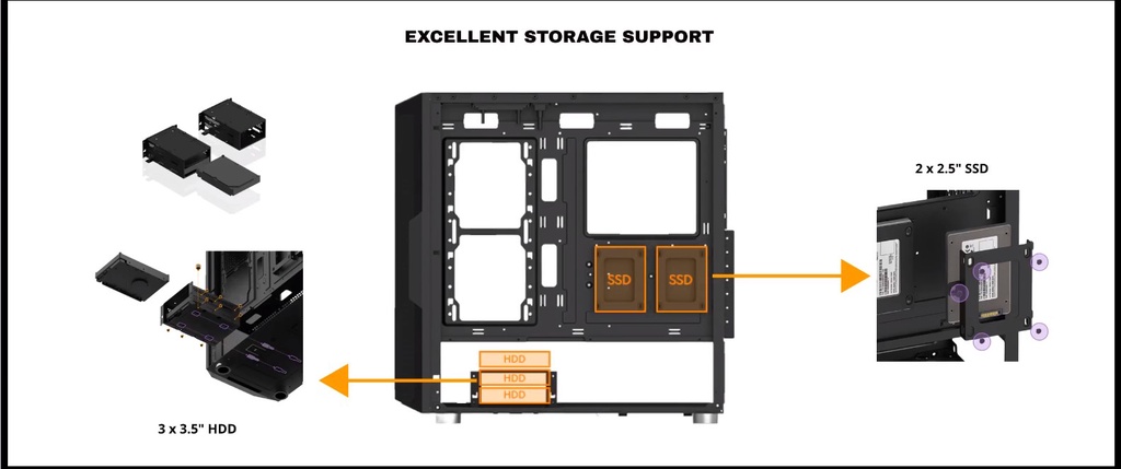 Invasion L230 (ATX Gaming Case) + FREE 9 AURORA RGB FAN | Shopee Malaysia