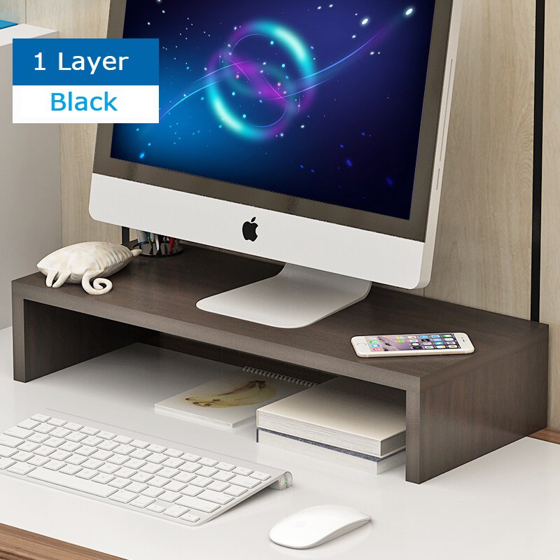 Wooden Monitor Riser Ergonomic Stand / Laptop Stand / Keyboard Storage ...