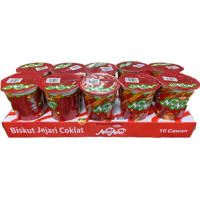 Nninni Nini Chocolate Biskut Jejari Coklat Halal (1 pack x 10 cawan ...