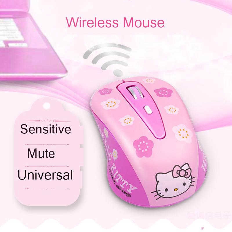 CHYI Cute Hello Kitty Wireless Mouse 2.4G USB Optical Mice 1600DPI For ...