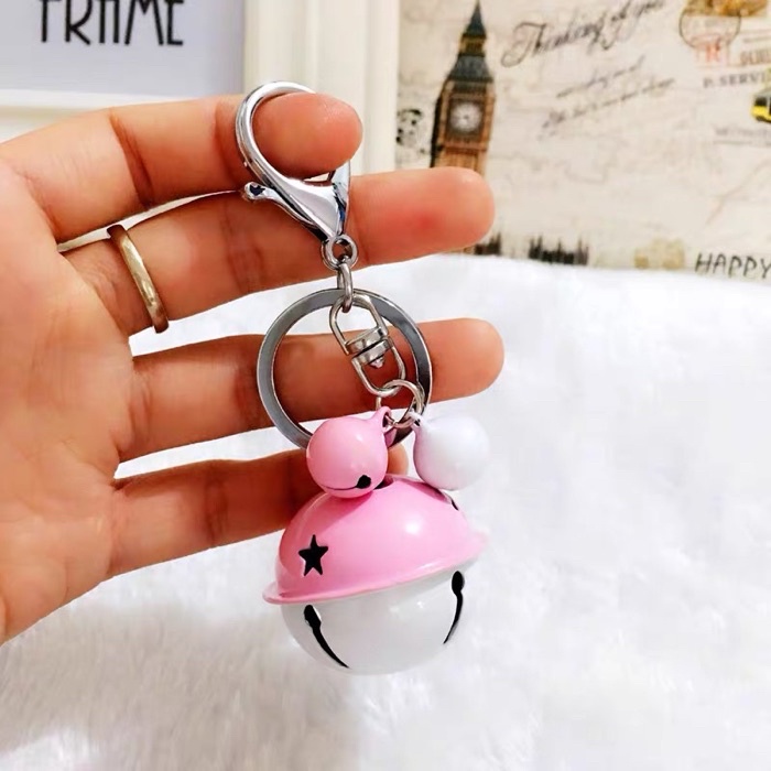 4cm Large Bell Keychain + 2small / Super Big fashion Candy Colorful Key ...