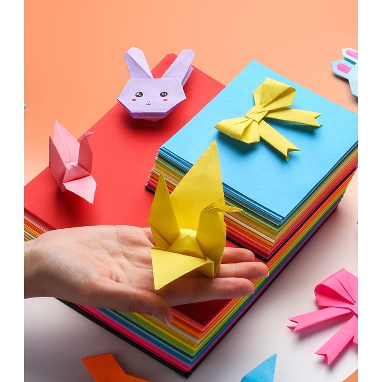 [100pcs/pack] Colourful DIY Origami Paper | Rainbow Memo Paper | Paper ...