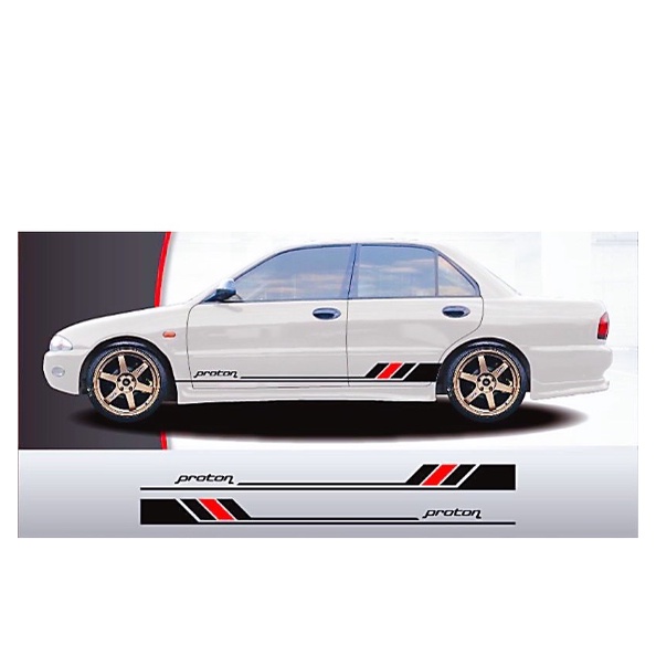 2pc PROTON WIRA Car Side Body Stripe Vinyl Decal Sticker | Shopee Malaysia