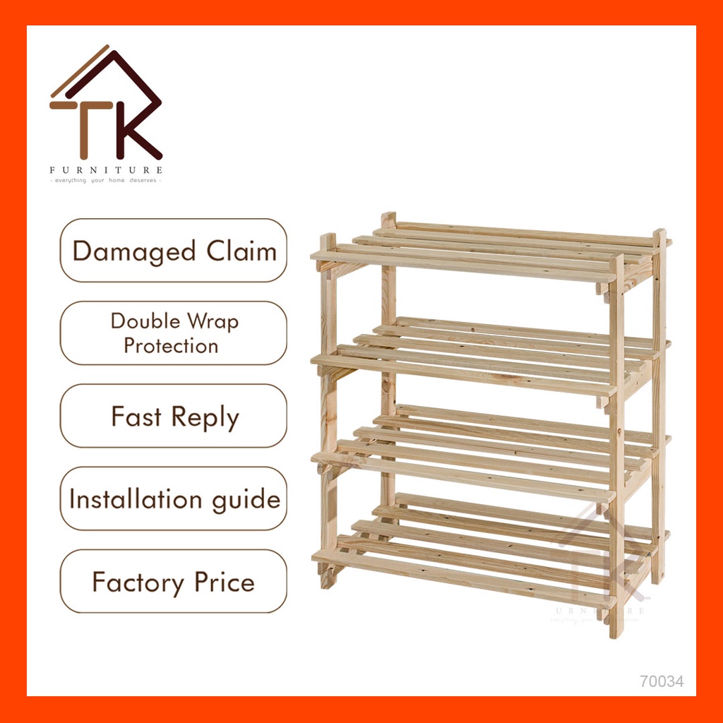 [TK Furniture] Wooden Shoe rack/ rak kasut kayu/ 木鞋架 | Shopee Malaysia