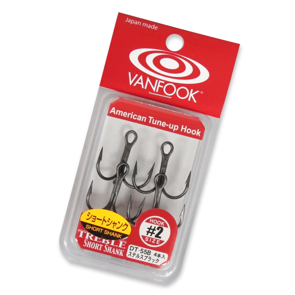 Vanfook fishing hook Black Bass Series DT-55B "Heavy Duty" Treble Hook ...