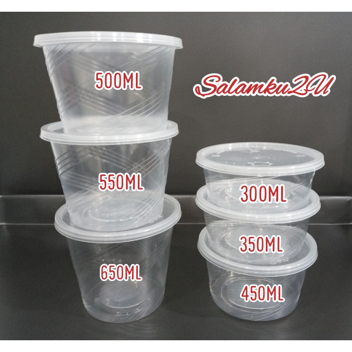 PP ROUND CONTAINER WITH LID COVER / BEKAS PLASTIK TAPAU | Shopee Malaysia