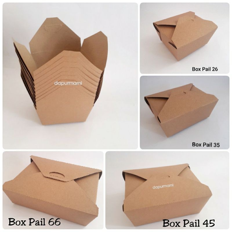 Dapurmami Box Pail Kraft Rice Box Food Packaging | Shopee Malaysia