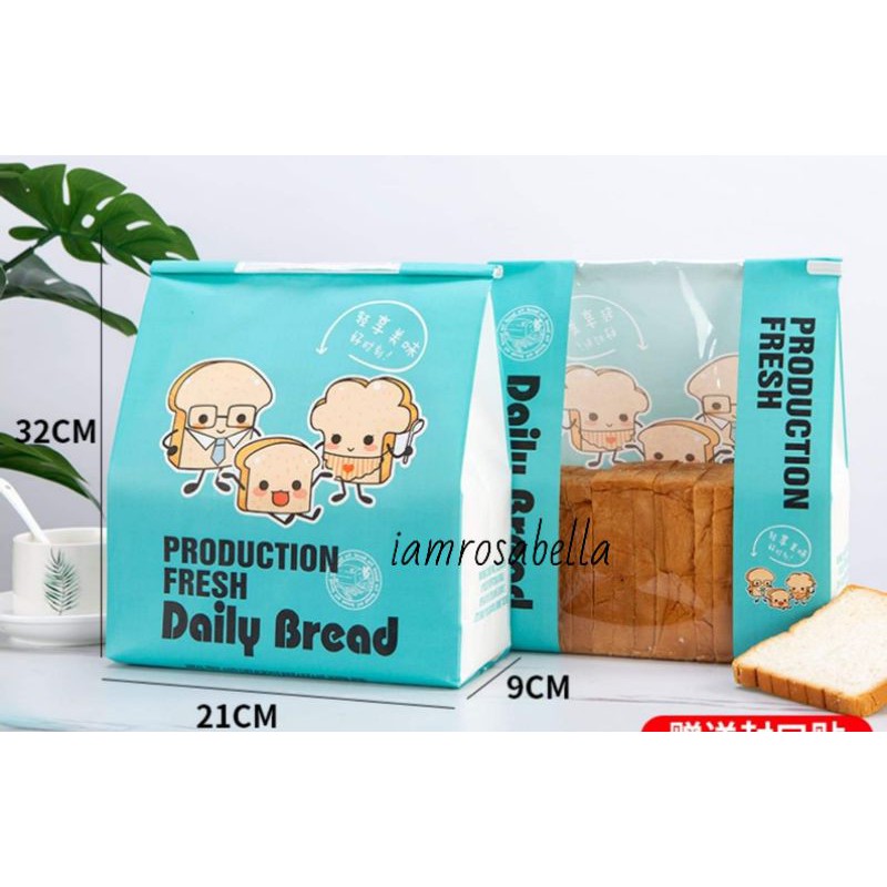(5pcs/set) Toast Bag / Bread Bag /Bekas Roti Plastik Transparent Window ...