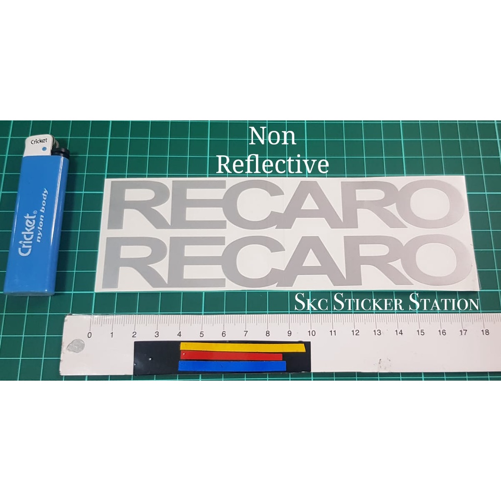 Sticker Cutting Recaro (1set = 2pcs) {White/Silver/Chrome/Black/White ...