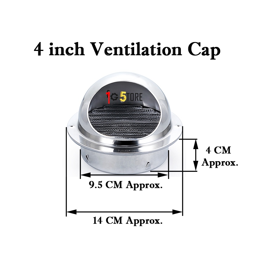 [Bundle] 4 inch Ventilation Ducting Cap & 4 inch Aluminium Foil Hose ...
