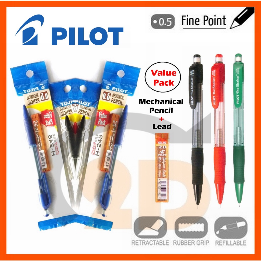 Pilot The Shaker H245 Mechanical Pencil / Pilot Shaker 2020 Super Grip Mechanical Pencil (0.5mm ...