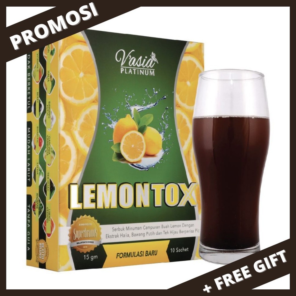 V'Asia Lemon Tox (10sachets) ReadyStock + FREE GIFT | Shopee Malaysia