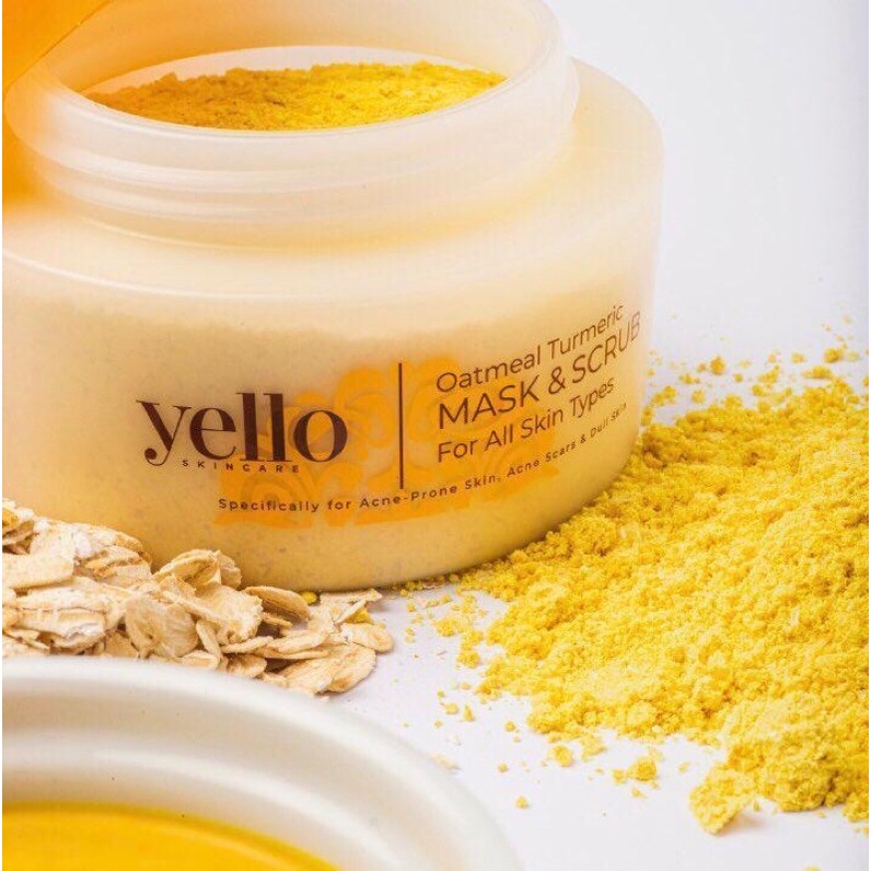 Yello Skincare Oatmeal Turmeric Mask / Scrub (OTMS) | Shopee Malaysia