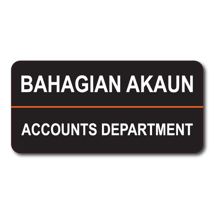 ACCOUNT DEPARTMENT ACRYLIC SIGN BOARD, 105X220MM (WE ACCEPT CUSTOM-MAKE ...