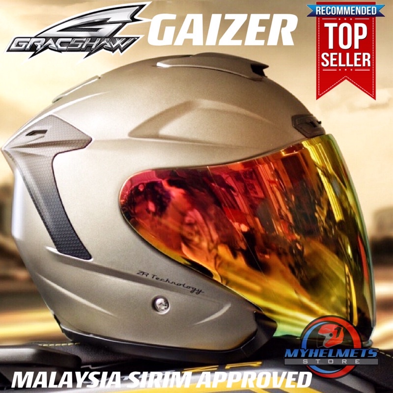 Gracshaw gaizer helmet G838 open face helmet motorcycle | Shopee Malaysia