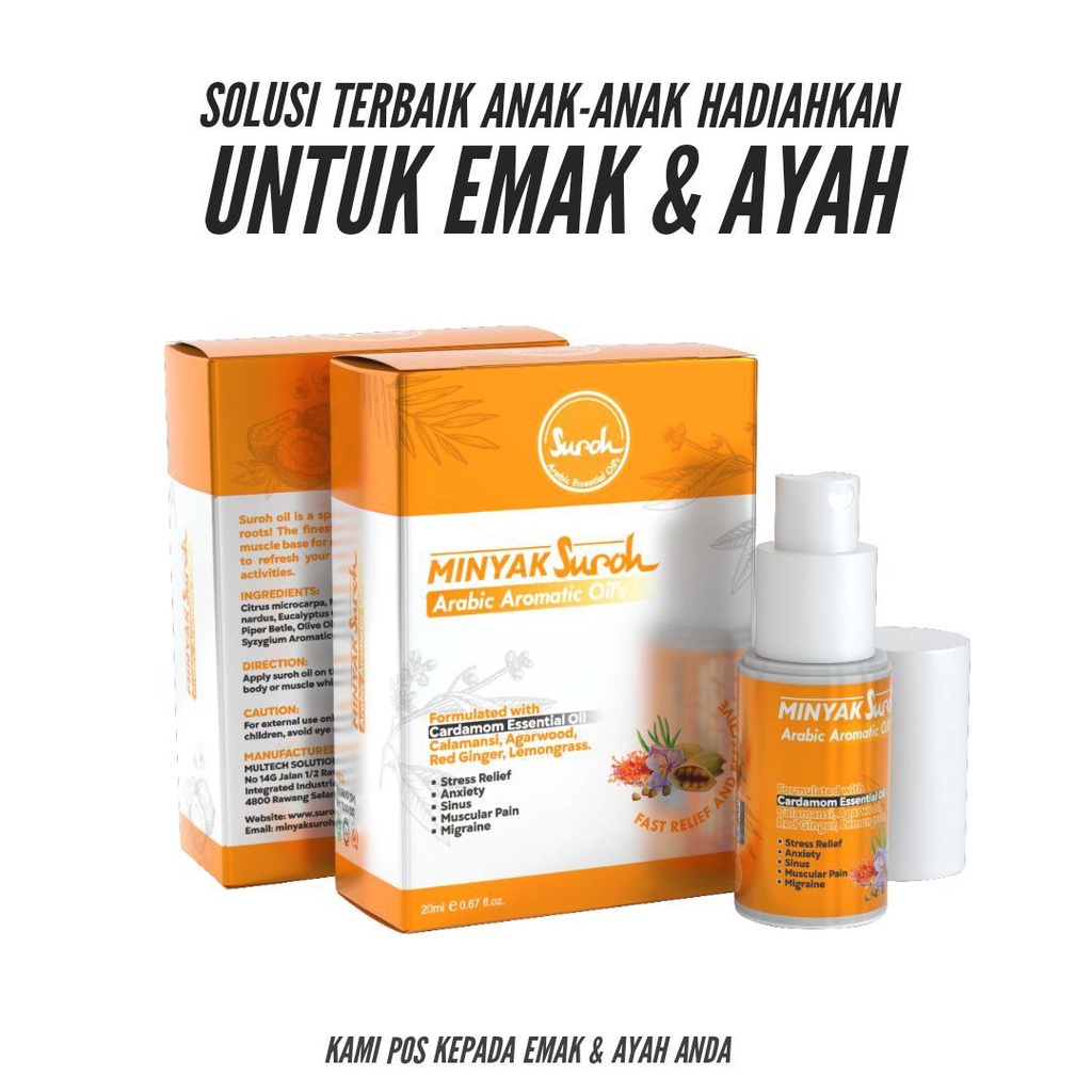 MINYAK SUROH Arabic Aromatic Oil Minyak Aroma Theraphy Fresh Untuk Cegah Resdung Migrain Sakit ...
