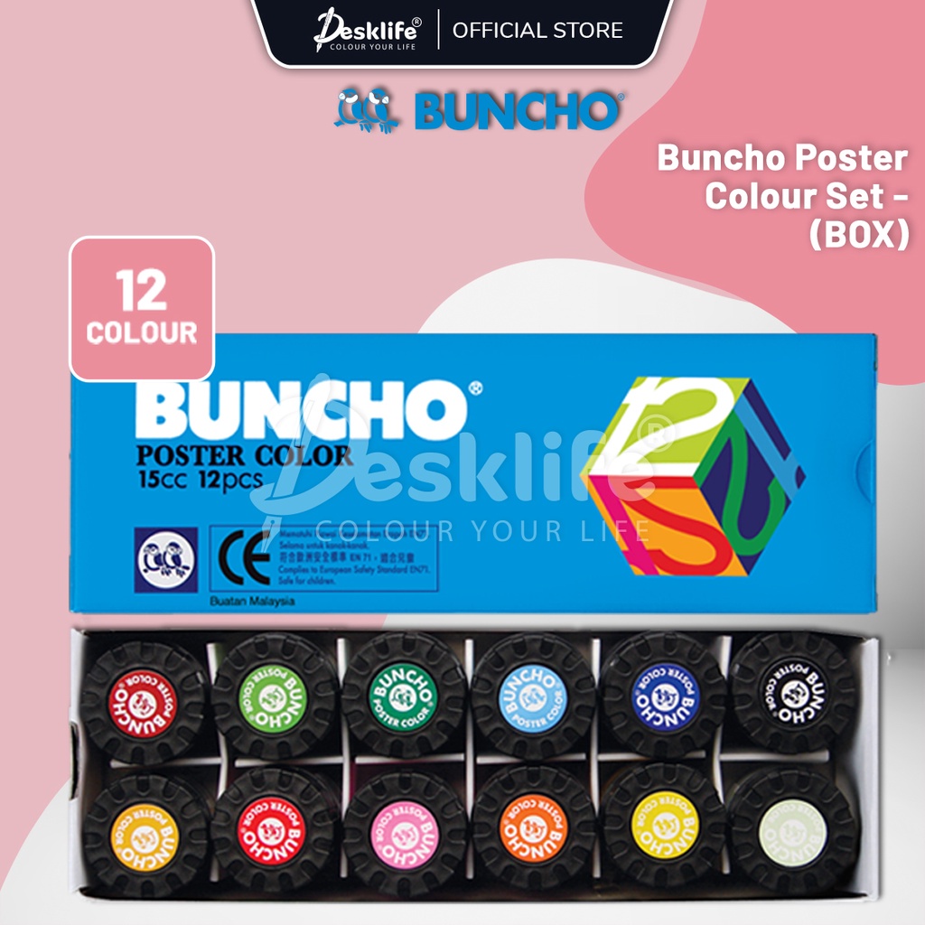 Desklife Buncho Poster Colour Set 18L 12L -(BOX) WaterColour Painting ...