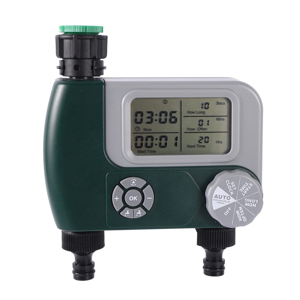 Automatic Watering Timer with 2 Outlet Garden Digital Programmable ...