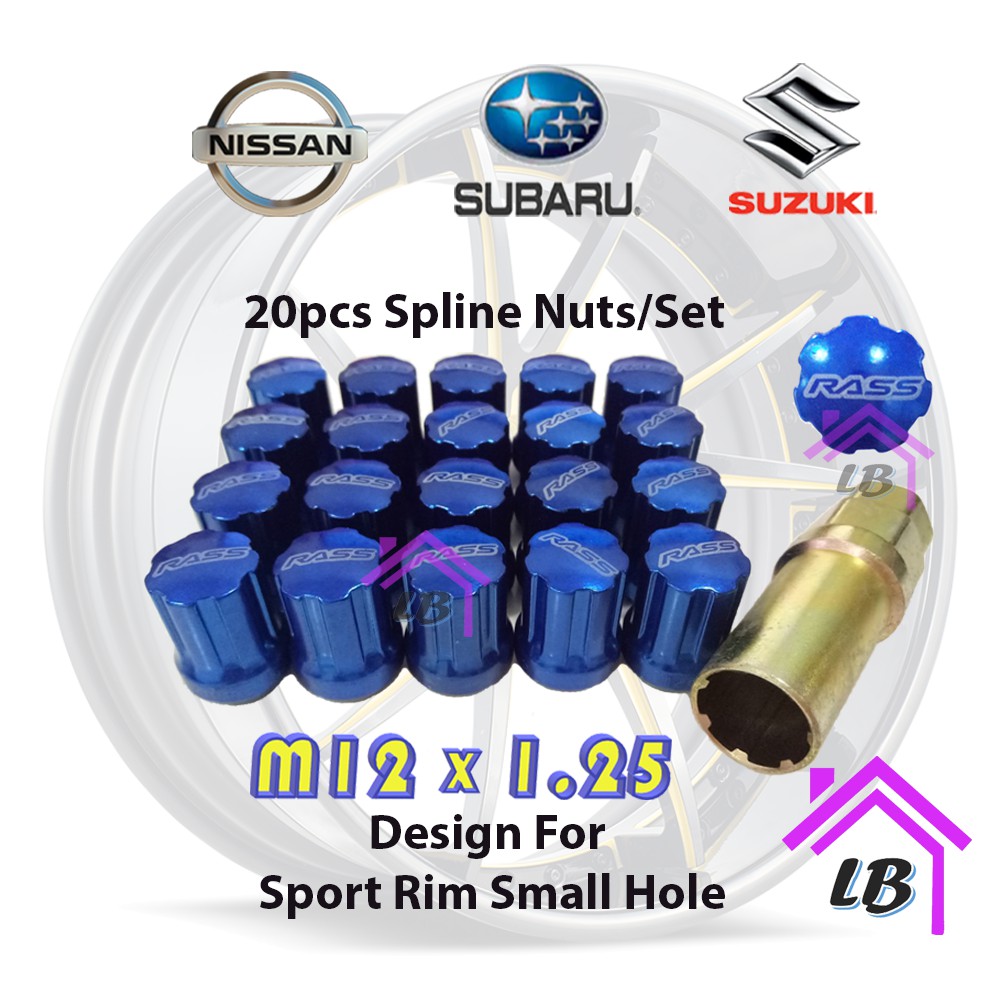 Spline 1.25 Nut Lock Nut Wheel Nut Sport Rim Skru Tayar Kereta Tayar ...