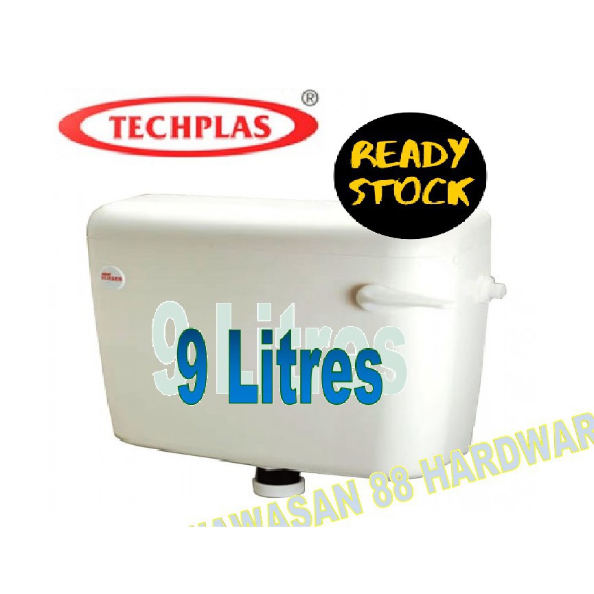 TECHPLAS Elegen Plastic Toilet Cistern Low Level 9L Jamban Kotak Kotak Tandas Tarik Plastik ...