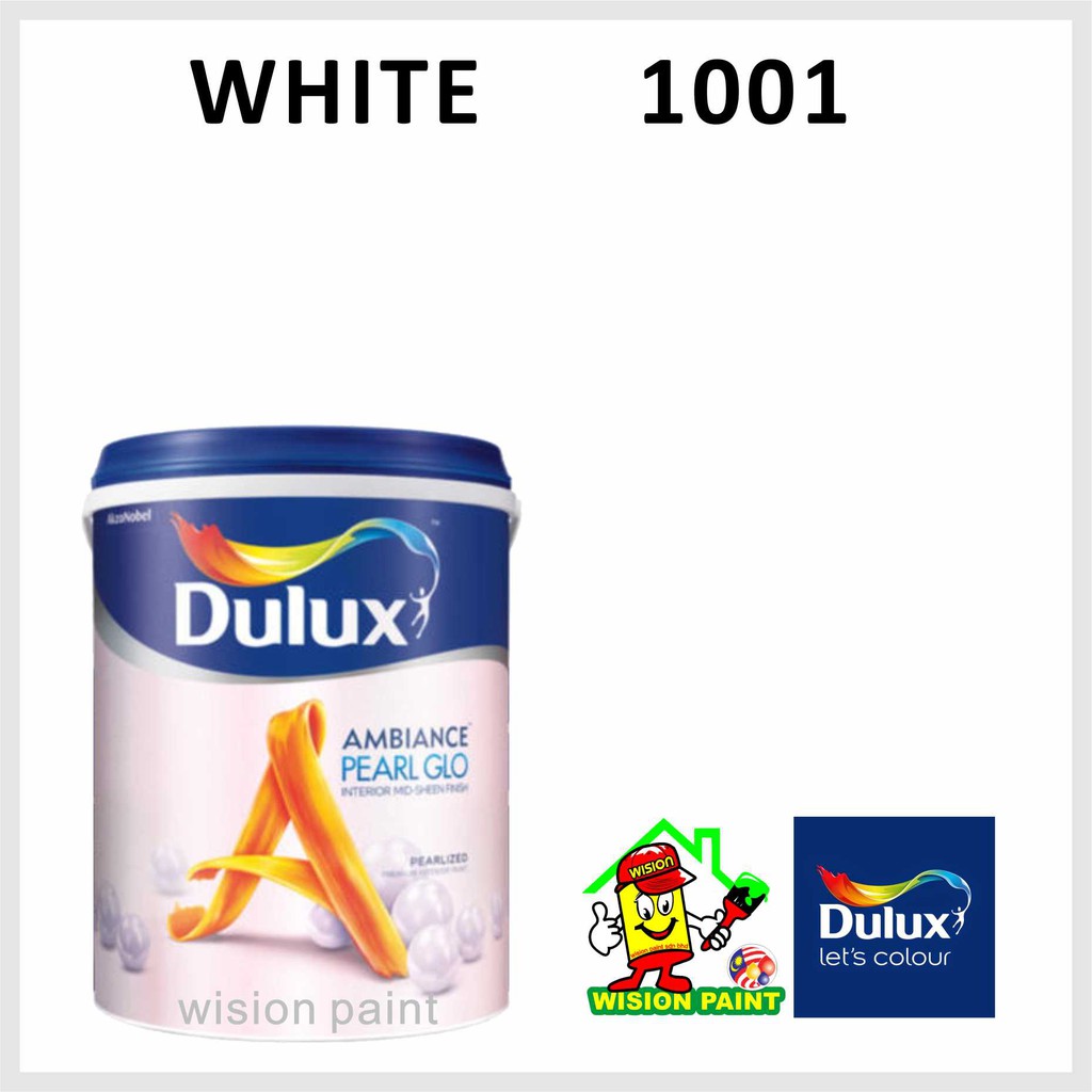 WHITE 1001 ( 5L ) DULUX AMBIANCE PEARL GLO INTERIOR MID SHEEN FINISH ...
