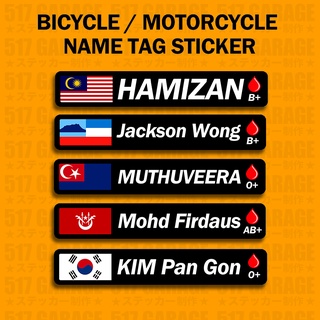 🔥STICKER BASIKAL🔥 BICYCLE NAME TAG STICKER - MOTORCYCLE NAME STICKER ...