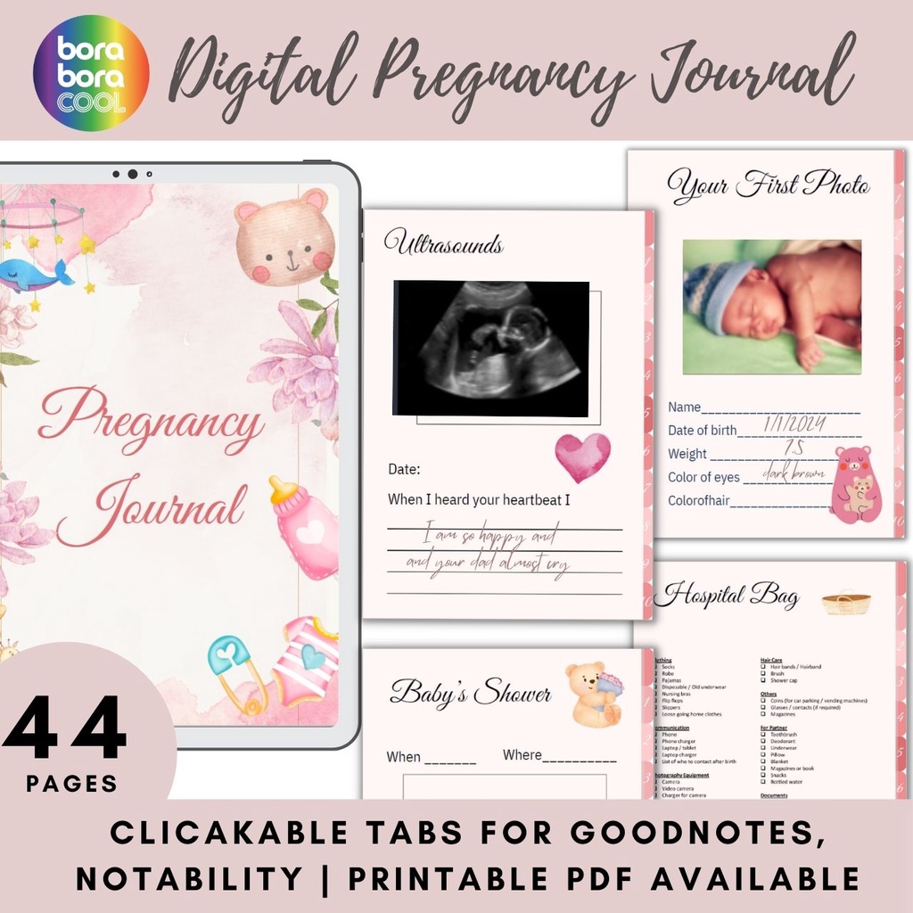 Pregnancy Journal Digital Planner | first time mother baby | ipad ...